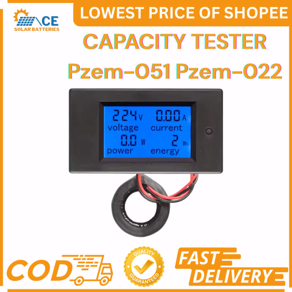 CAPACITY TESTER - (Pzem-051 Pzem-022 0-200V) Monitor Voltage Current ...