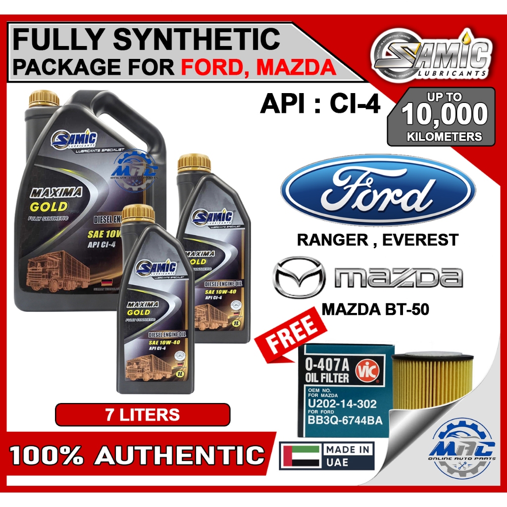 SAMIC MAXIMA GOLD 10W40 7 liters FORD RANGER , EVEREST , MAZDA BT-50 ...