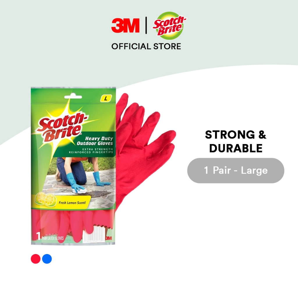 3M™ Scotch-Brite™ Heavy Duty Outdoor Gloves Large (1 pair) - Assorted ...