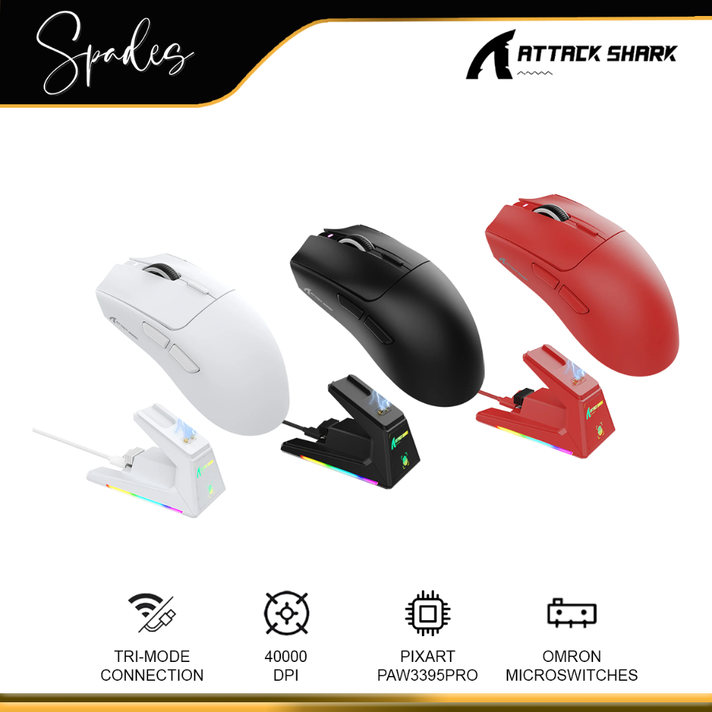 Attack Shark X1 Tri Mode Wireless With Touchpad RGB Charging Dock ...