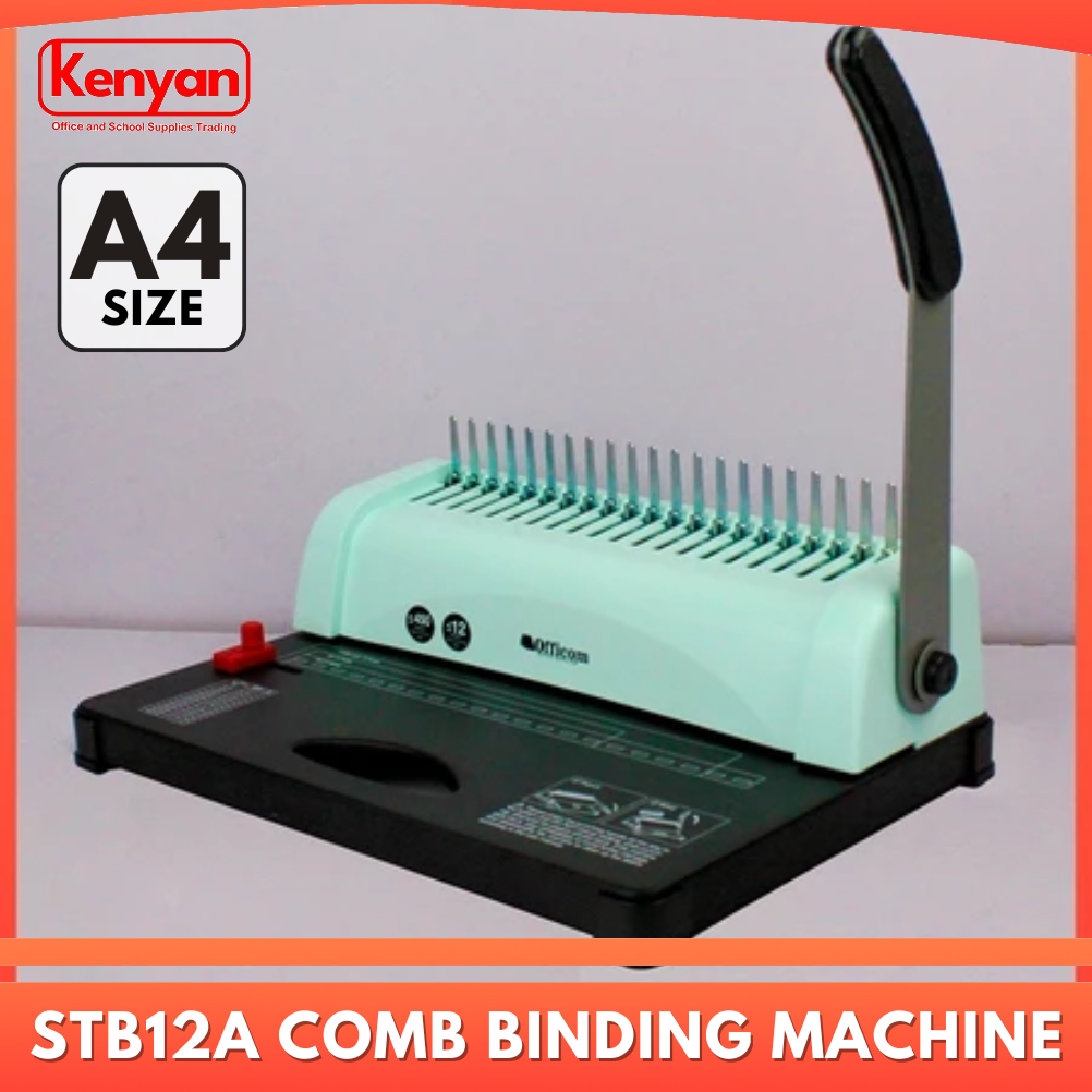 Comb Binding Machine STB12A A4 Size 21 Hole Silver, Pink, Green Officom ...