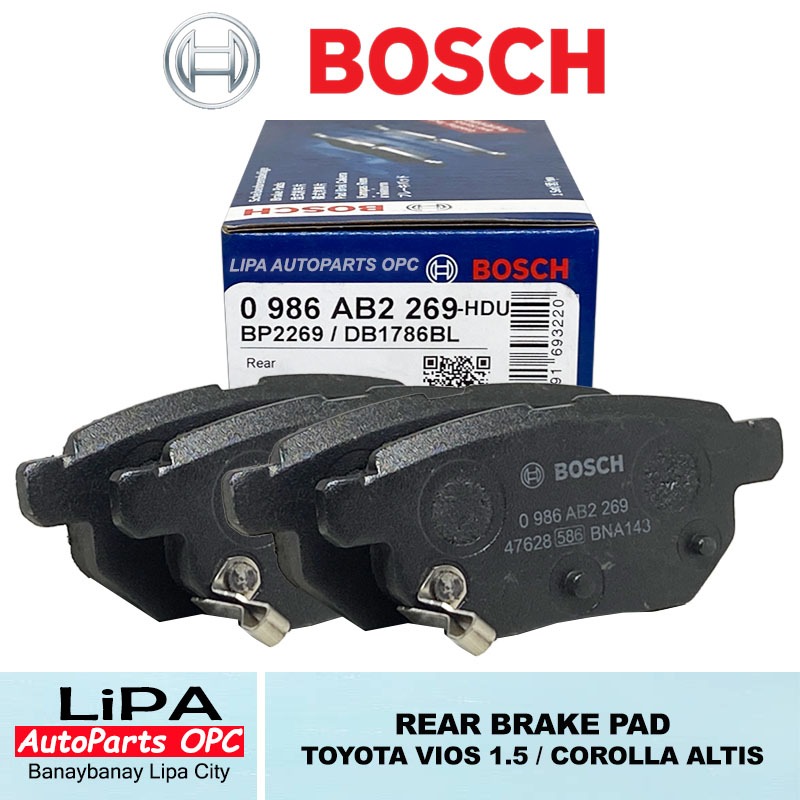 REAR BRAKE PAD SET Toyota Vios 1.5 1NZ 2NR 2013-2022 / Corolla Altis ...