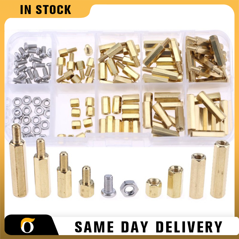 120 pcs Hexagonal Copper Spacer Pillar Electronic Threaded PCB Board ...