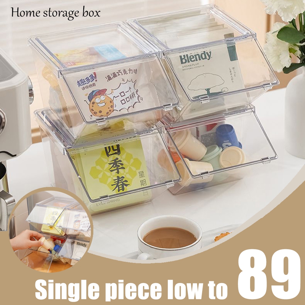Clear Tea Bag Storage Container Stackable Coffee Sachet Organizer ...