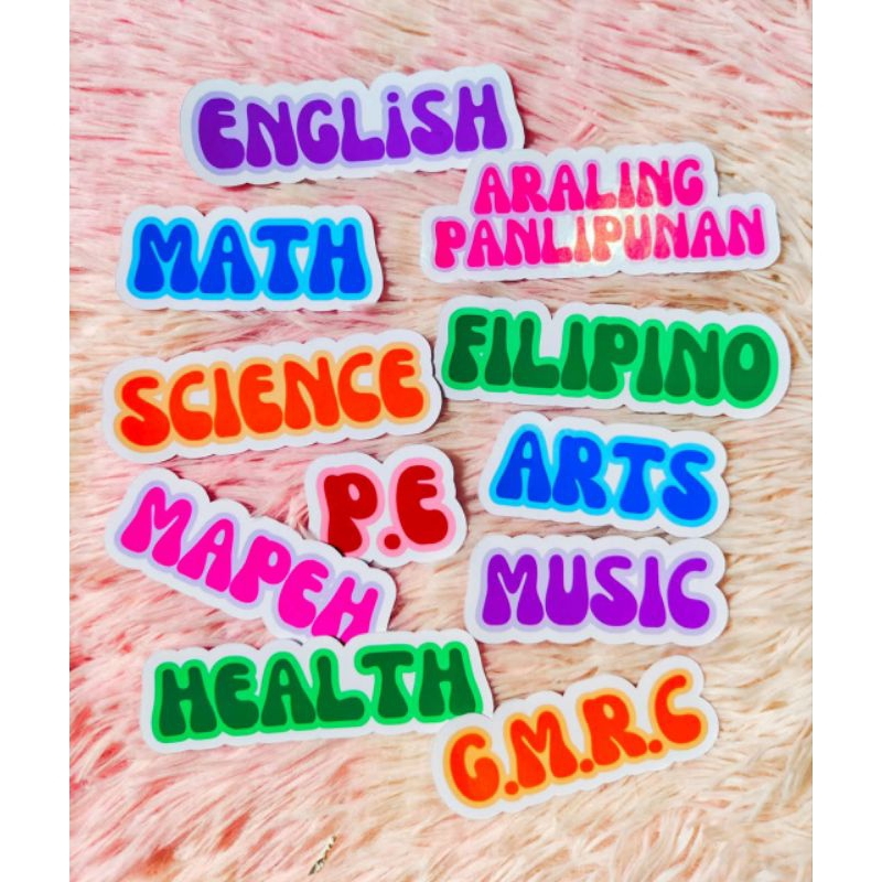 Cute & Colorful Subject Stickers for Notebooks | School Labels for ...