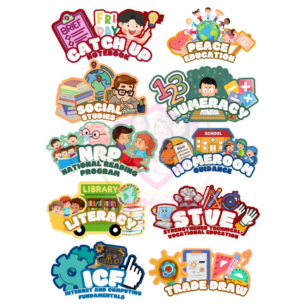 3d AESTHETIC SUBJECT LABELS FOR SCHOOL | Shopee Philippines