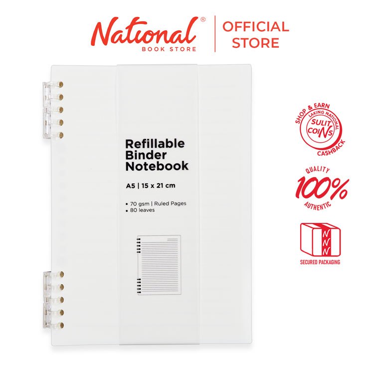 Premiere Notes Refillable Binder Notebook A5 80 Sheets 70 gsm Split ...
