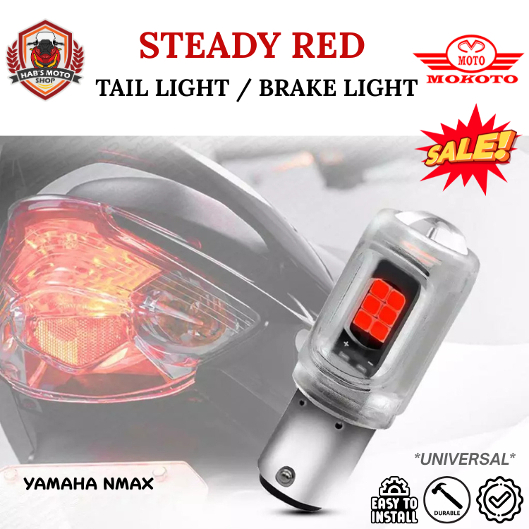YAMAHA NMAX MOKOTO TAIL LIGHT/ BRAKE LIGHT STEADY-RED SUPER BRIGHT HI ...