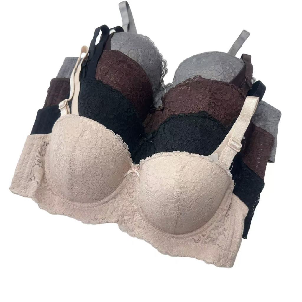 Floral Lace Bra Cup B Padded Bra With Foam Push Up Bra With Wire 34B ...