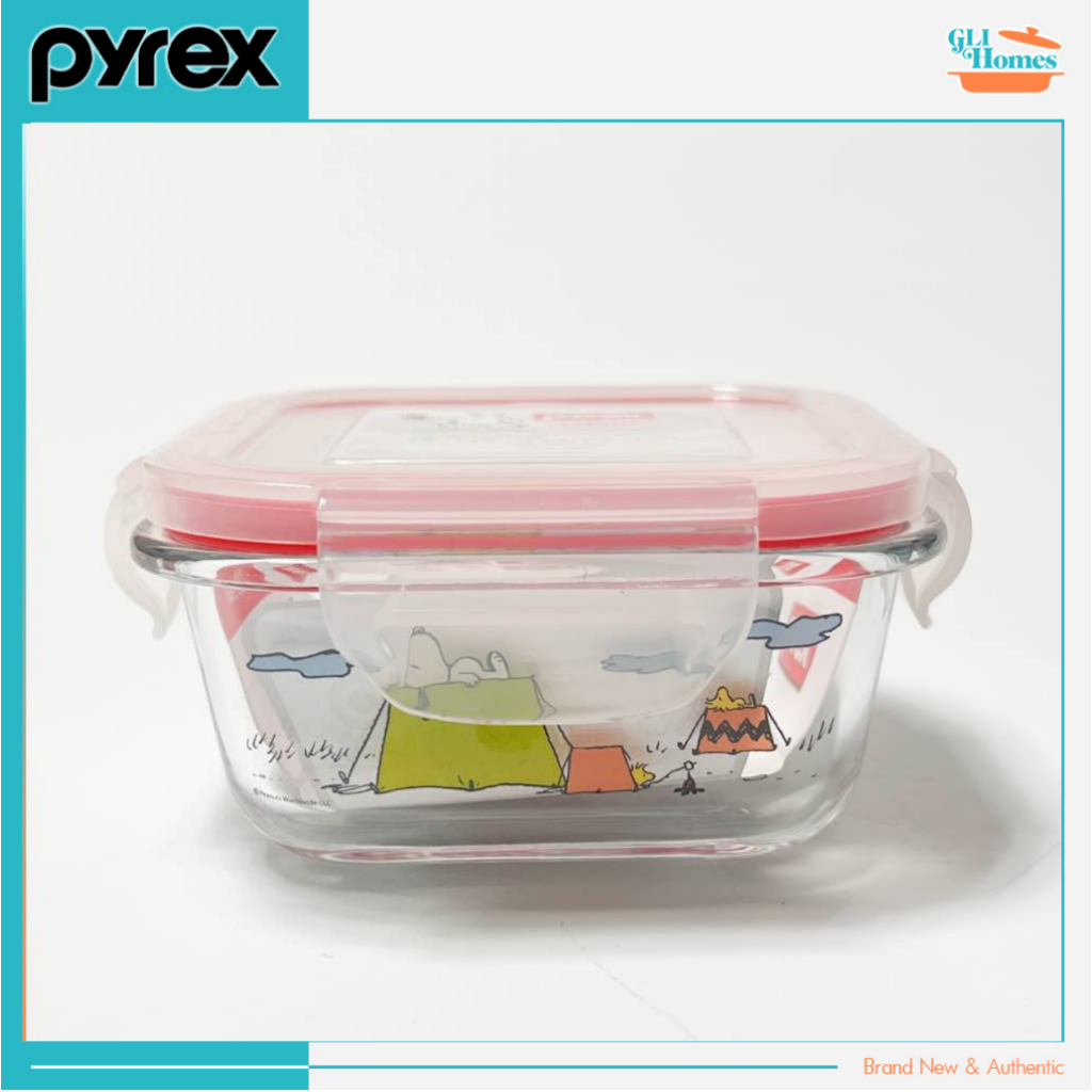 PYREX SNOOPY Square Glass Food Container 310ml (ONE PIECE) NOT IN ...