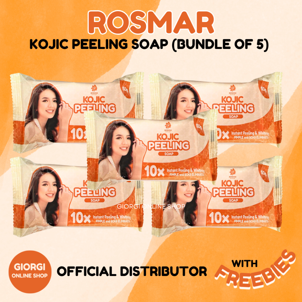 ROSMAR Kojic Peeling Soap 150g | 5 pc bundle | 10x Instant Whitening ...
