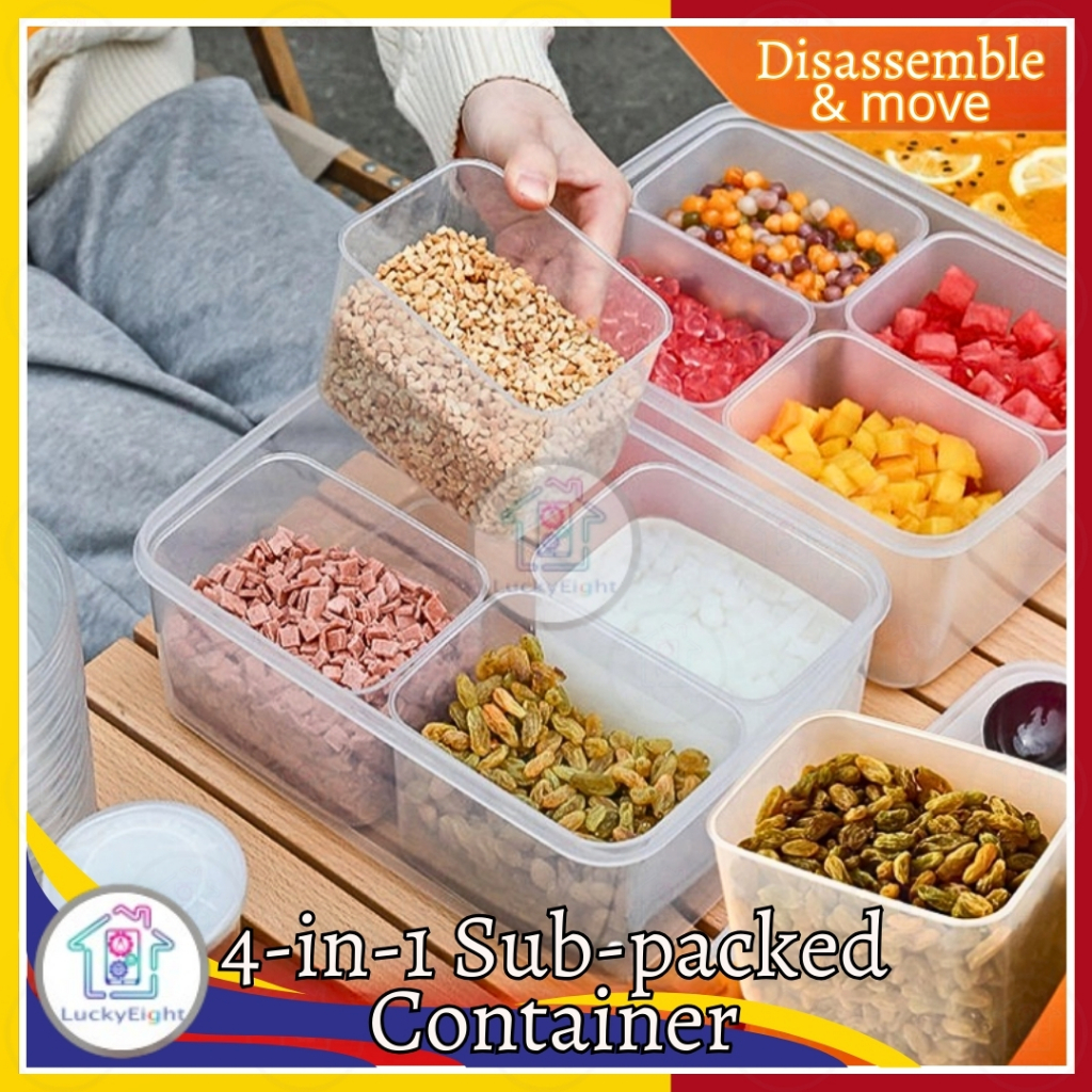 4in1 Grid Divider Sub-packed Lid Container Refrigerator Frozen Meat ...