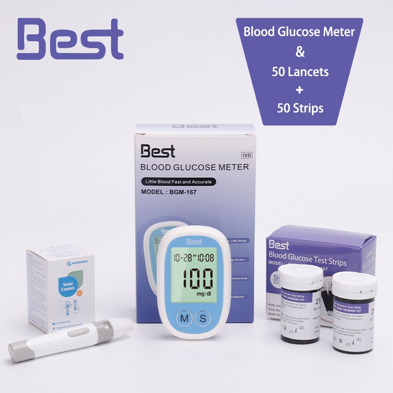 Best BGM-167 Glucmeter Set Blood Glucose Meter strips & lancets ...
