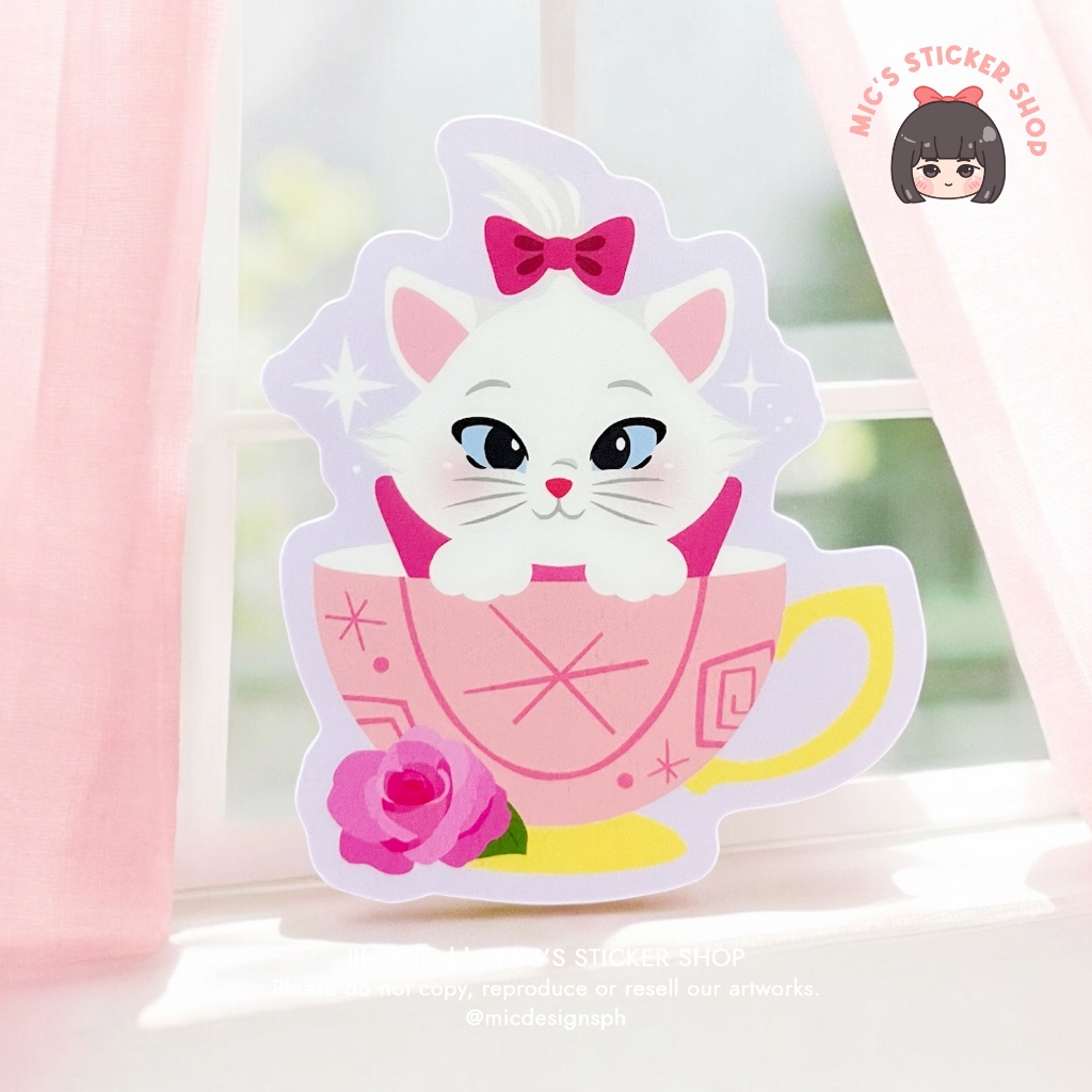 Marie "The Aristocats" (Disney) Vinyl Sticker | Waterproof Laptop ...