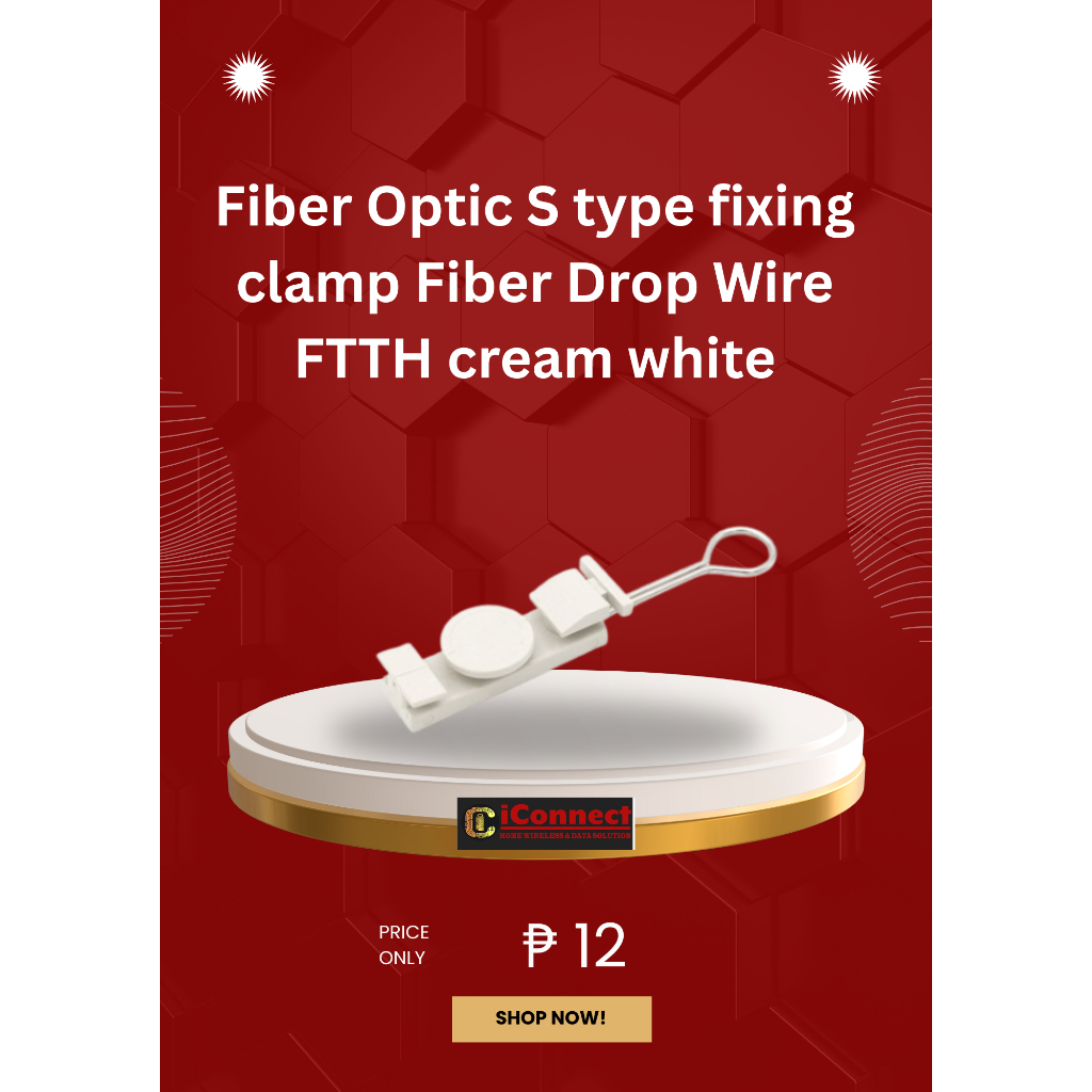 Fiber Optic S type fixing clamp Fiber Drop Wire FTTH cream white ...