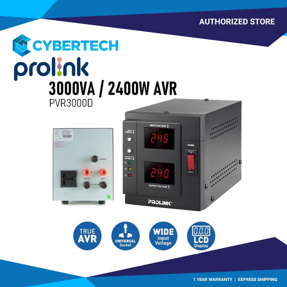 Prolink PVR3000D Auto Voltage Regulator With Lcd AVR | Shopee Philippines