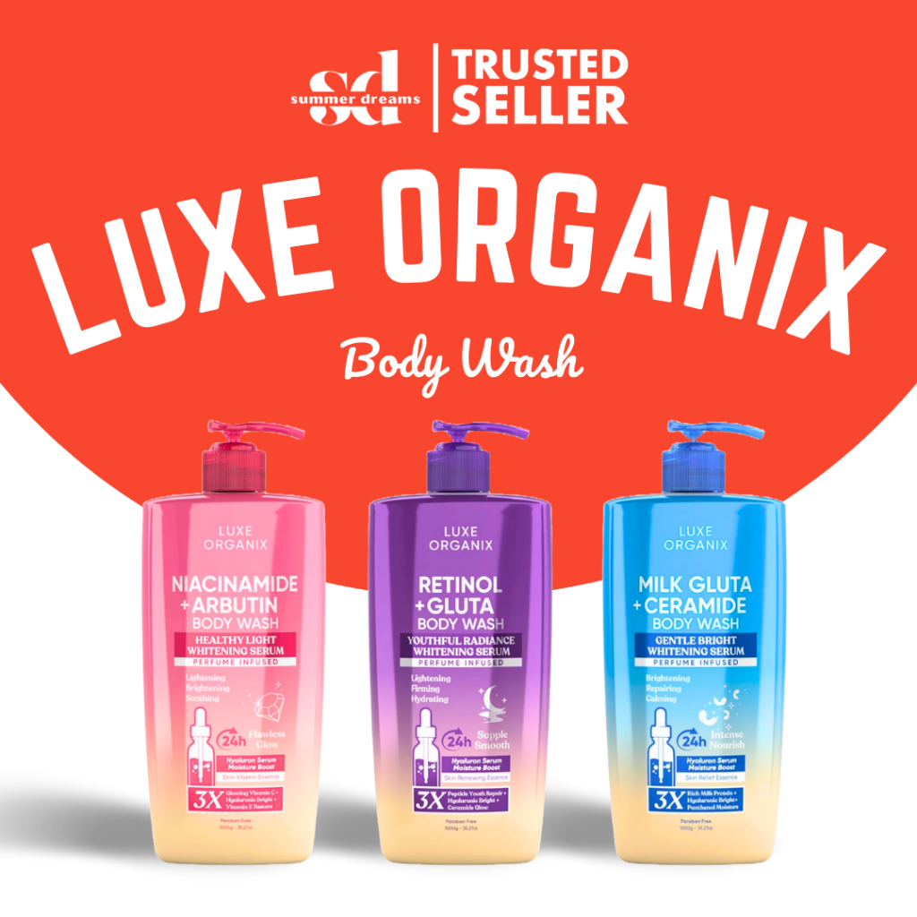 LUXE ORGANIX Serum Body Wash (Retinol + Glutathione, Niacinamide ...