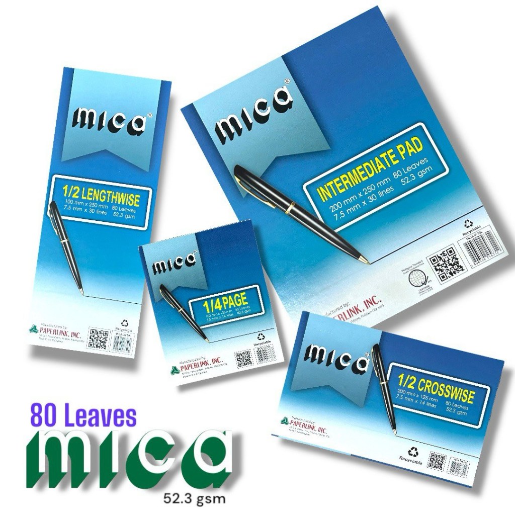 MICA Intermediate Pad Paper/Lengthwise/Crosswise/ 1/4 Page (80 Leaves ...