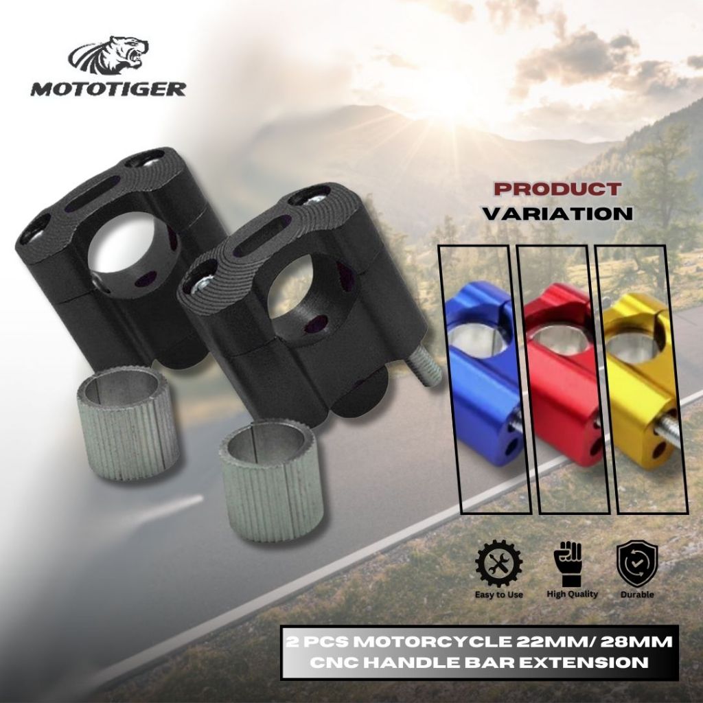 2 Pcs 22Mm/ 28Mm Cnc Handle Bar Lifter Handle Bar Extension With Busing ...