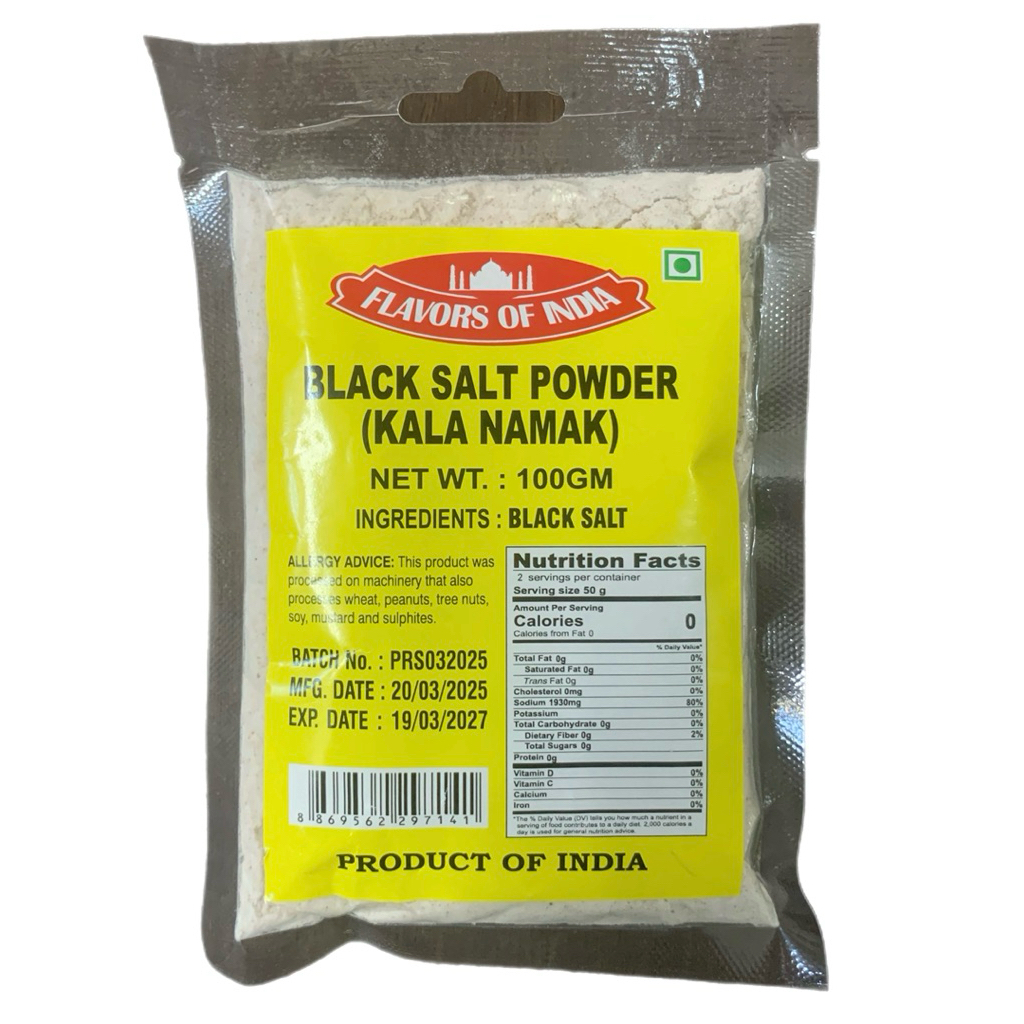 Flavors of India Black Salt Powder - Kala Namak - 100g (Made in India ...