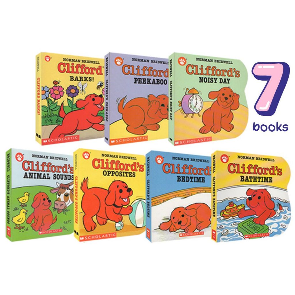 Clifford (7 pcs board books) ANIMAL SOUNDS/ BARKS/ BATHTIME/ BEDTIME ...