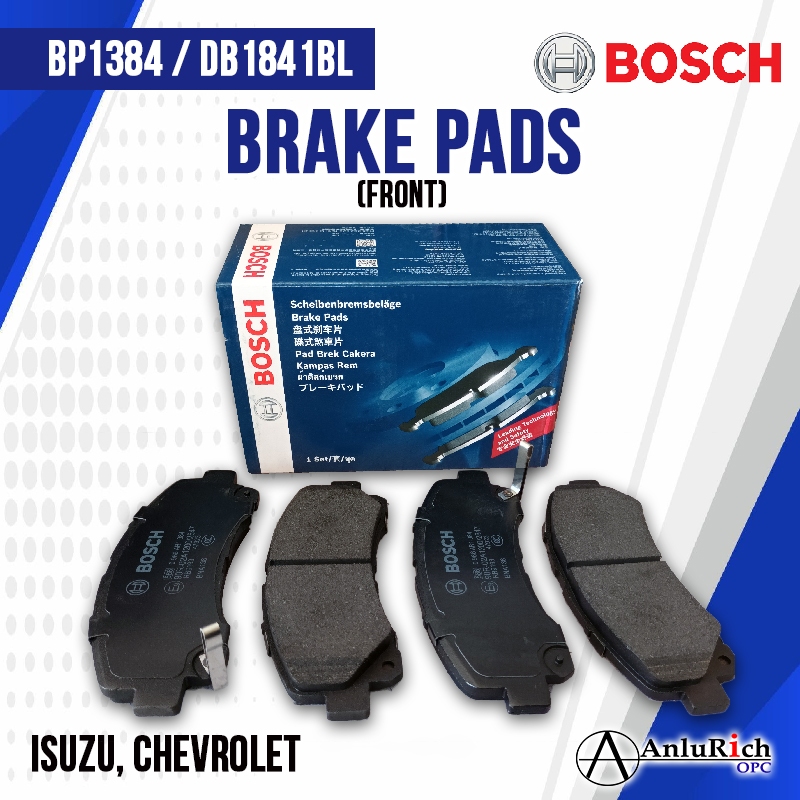Chevrolet, Isuzu Brake Pads (Bosch) Front | BP1384 / DB1841BL | Shopee ...