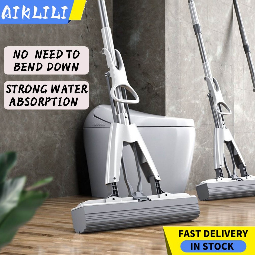 aiklili Pva Sponge Mops Floor Cleaning Squeeze Wringer Rotatable ...