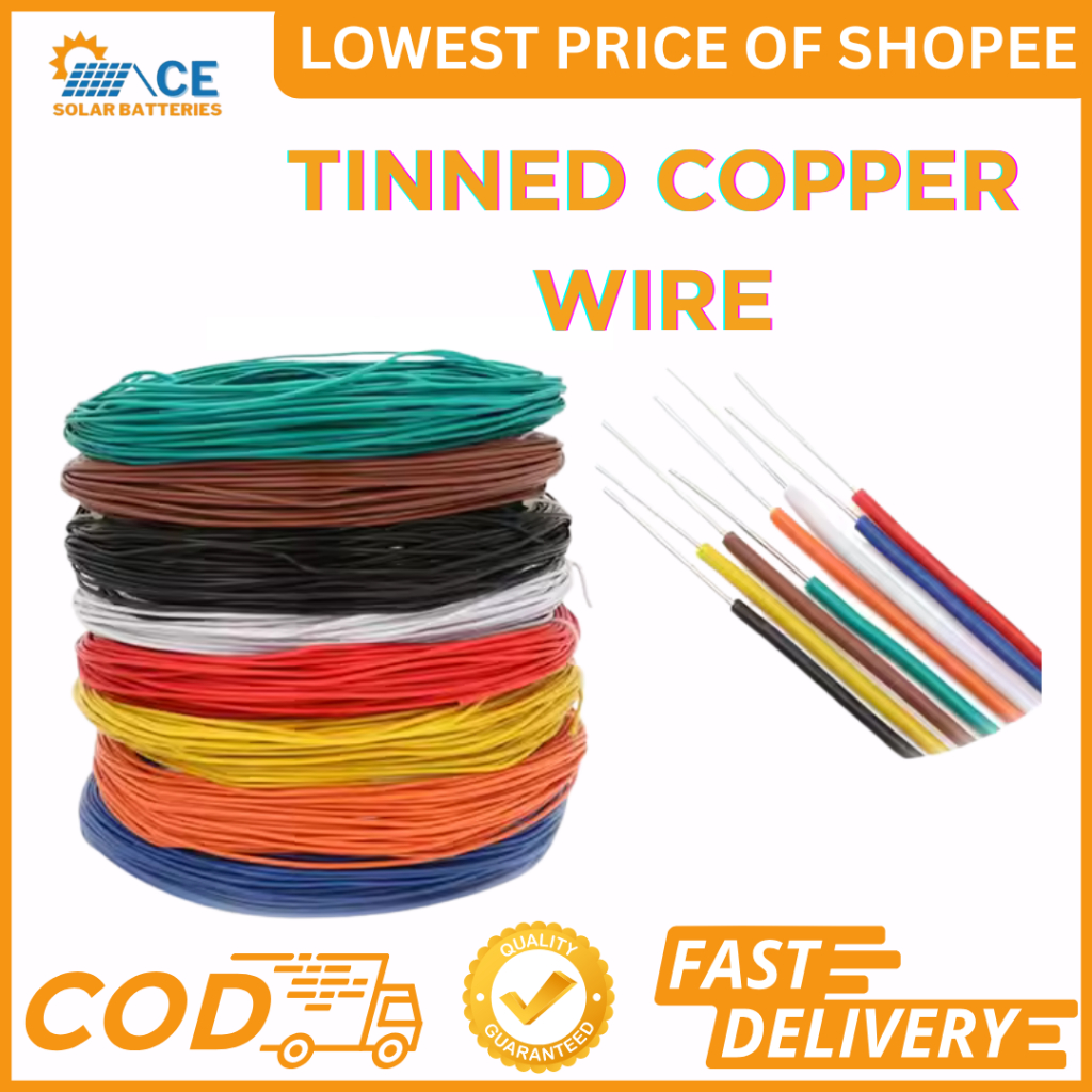 Electronic Cable Tinned Copper Wire 22/24 AWG Red Black Yellow Flexible ...