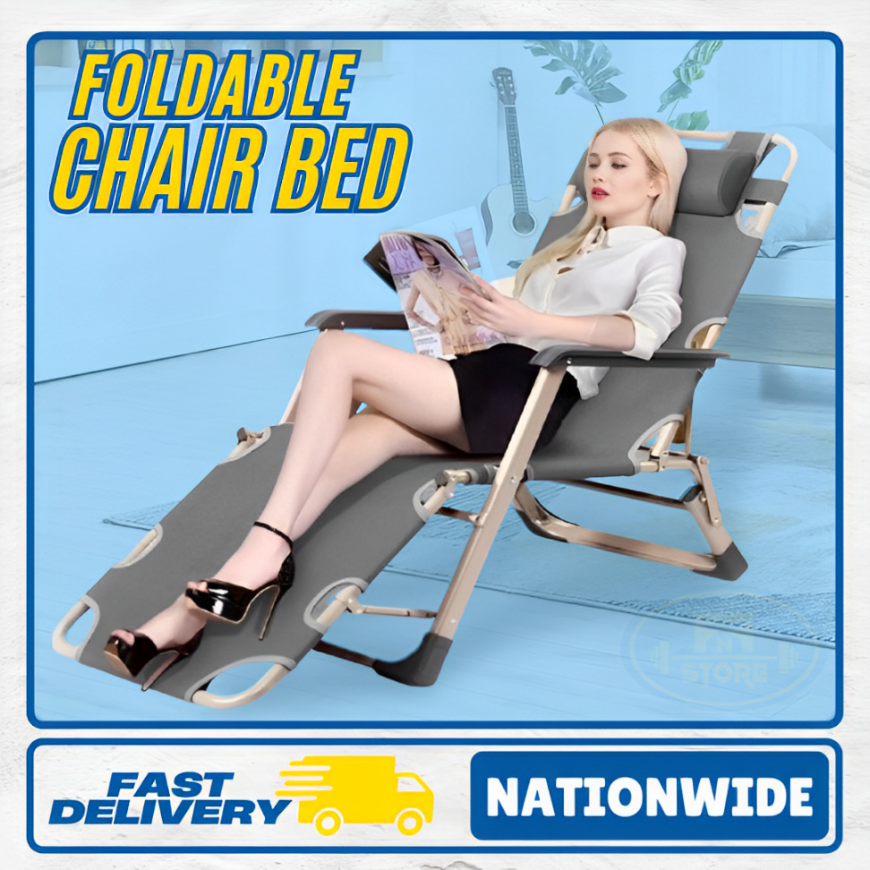 Adjustable Folding Bed Chair Reclining Chair Bed Portable Bed Heavy ...