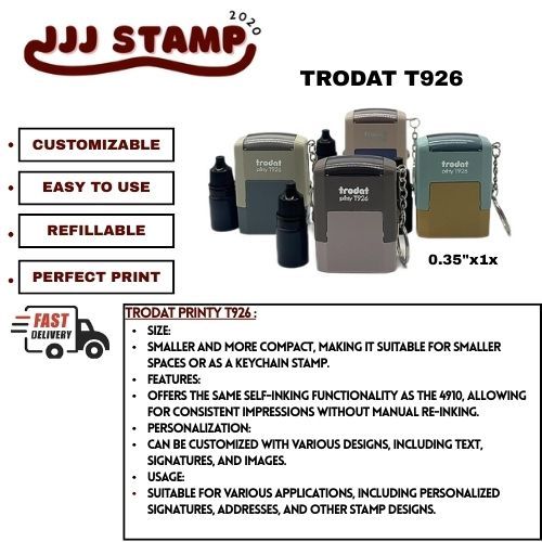 TRODAT T926 PERSONALIZED SELF-INKING STAMP!!! WITH FREE INK | Shopee Philippines