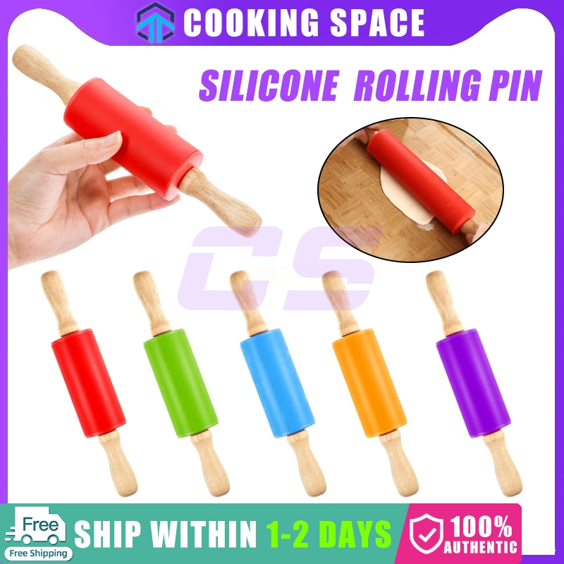 Non-Stick Rolling Pin Pastry Dough With Wooden Handle Baking Tools ...