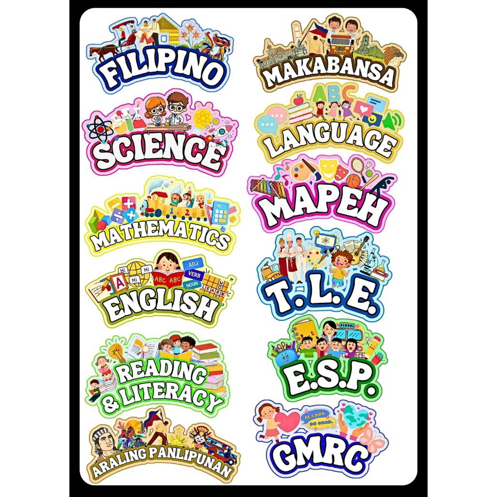 TRENDY SUBJECT LABEL STICKERS | Shopee Philippines