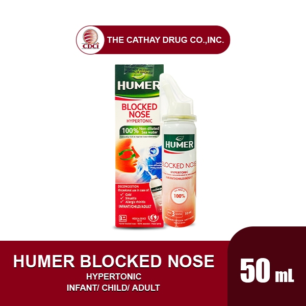 Humer Blocked Nose 100% Sea Water Nasal Spray 50mL | Shopee Philippines