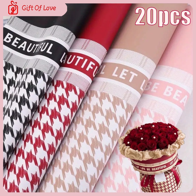 20pcs Double-Sided Color Wrapping Paper Flower Paper Gift Wrapping ...