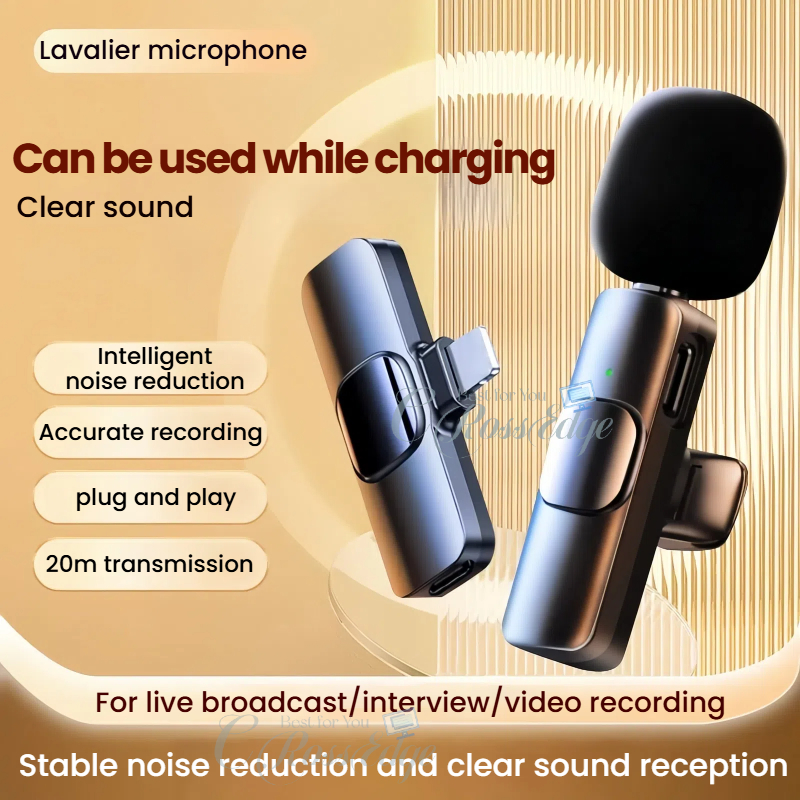 Wireless Lavalier Microphone for live streaming, noise reduction ...