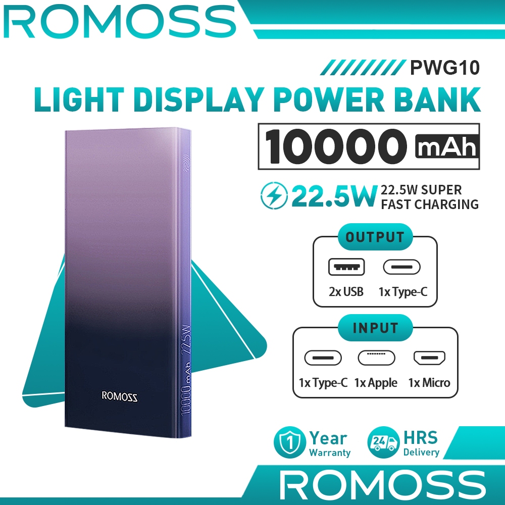 Romoss PWG10 10000mAh Powerbank 22.5W Fast Charging Gradient Color ...