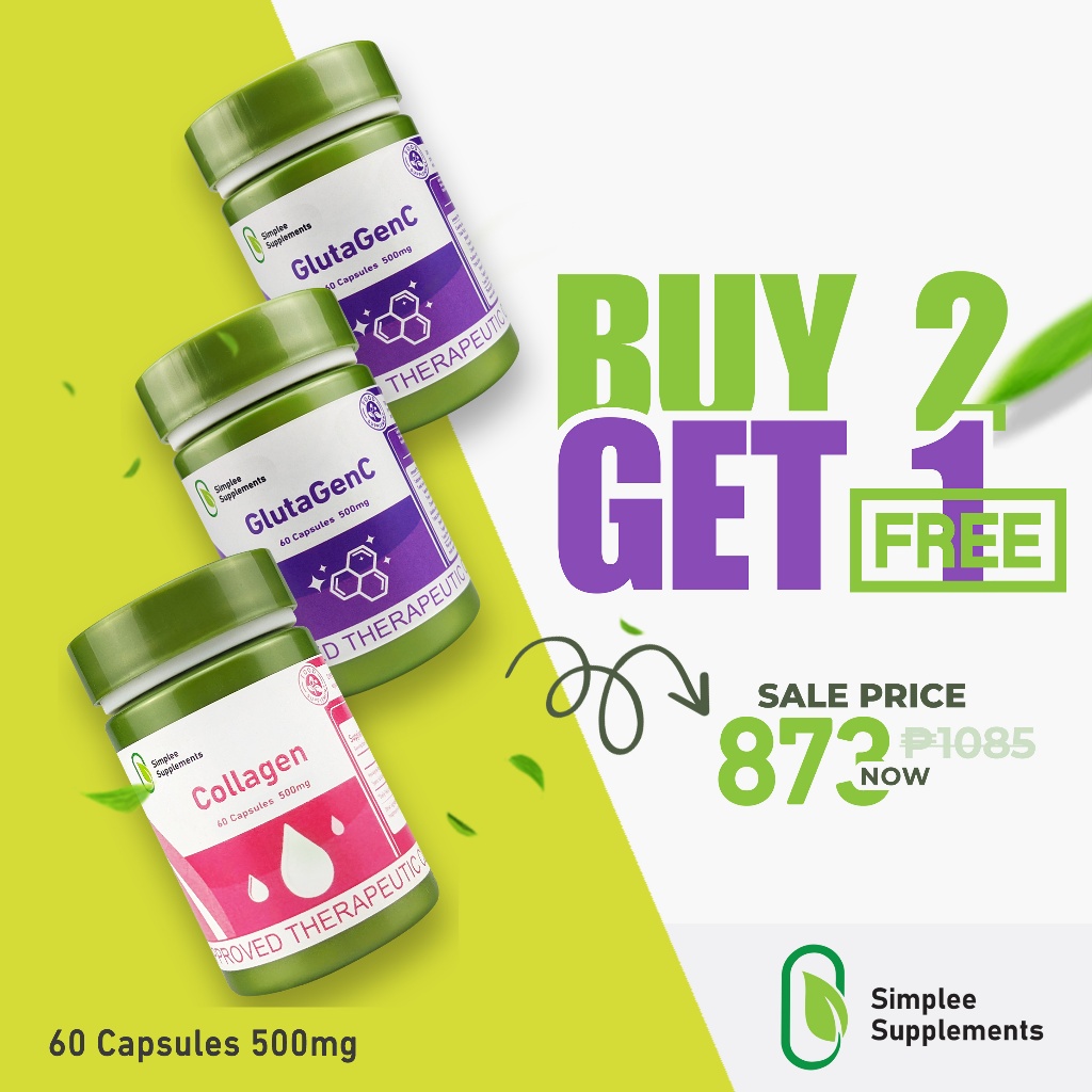[ BUY 2 GET 1 ] Simplee GlutaGenC Whitening Capsules + FREE Collagen ...