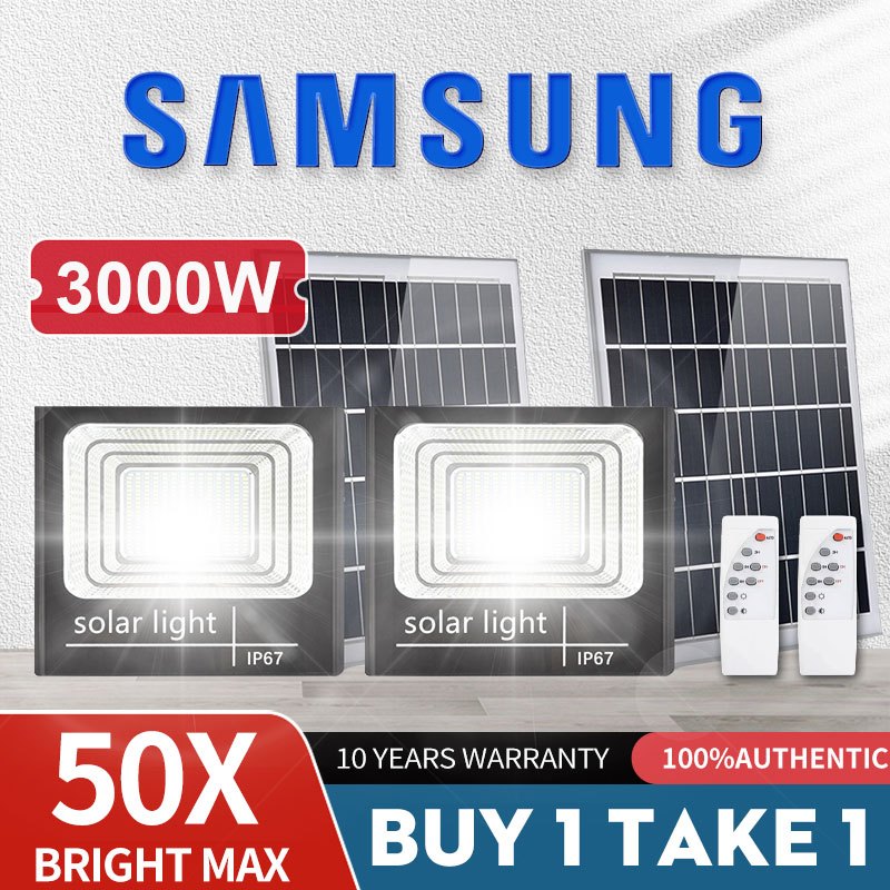 3000W Solar Light Outdoor LED Light BUY 1 TAKE 1 Solar Flood Light ...