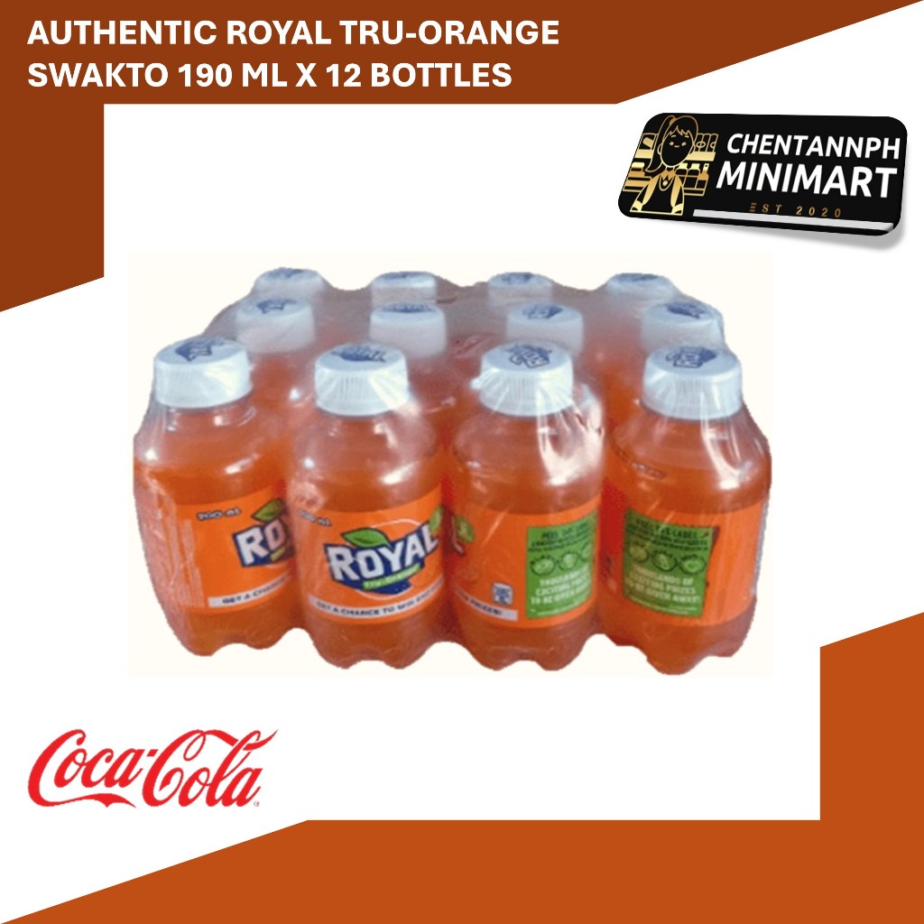 (1 CASE) COCA-COLA Swakto ROYAL Tru-Orange Softdrinks Beverages Soda 190 mL x 12 bottles ...