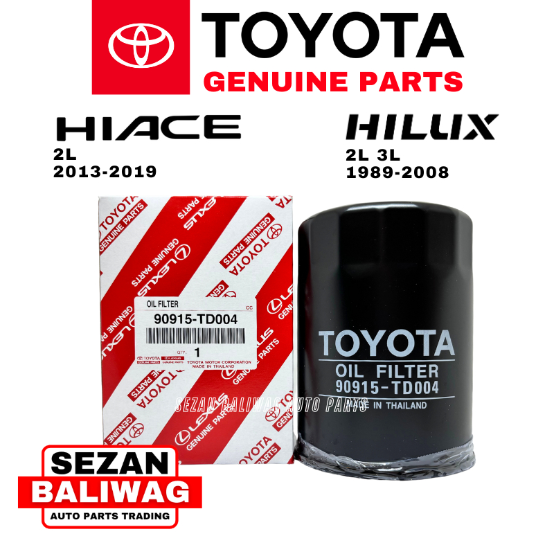 ORIGINAL TOYOTA OIL FILTER TOYOTA HIACE 2L 2013-2019 HILUX 2L 3L1989 ...
