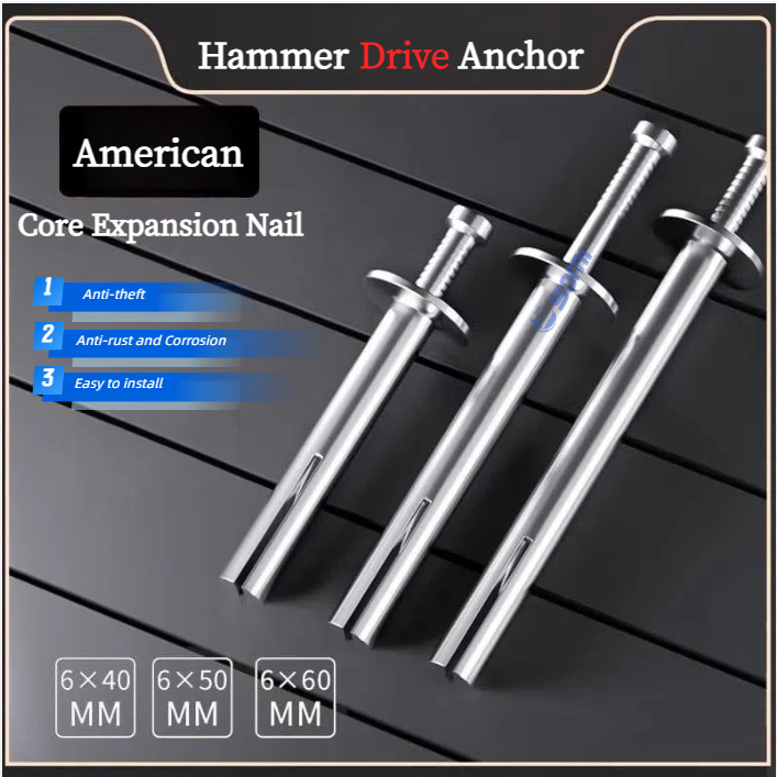 Hammer Drive Anchor/Strike Anchor For Daywall Track Zinc Alloy Concrete ...
