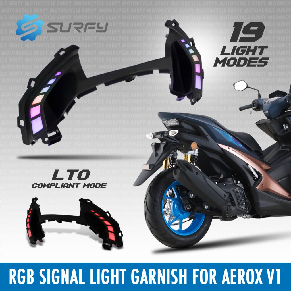 Aerox v1 Rear Signal Light Garnish Cover RGB LED Running Light Vivid ...