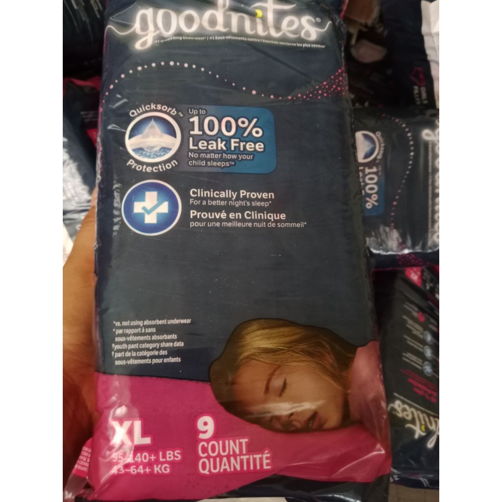 Goodnites Xl Diaper 9counts Fits size 95-140+LBS 43-64+kg imported from ...
