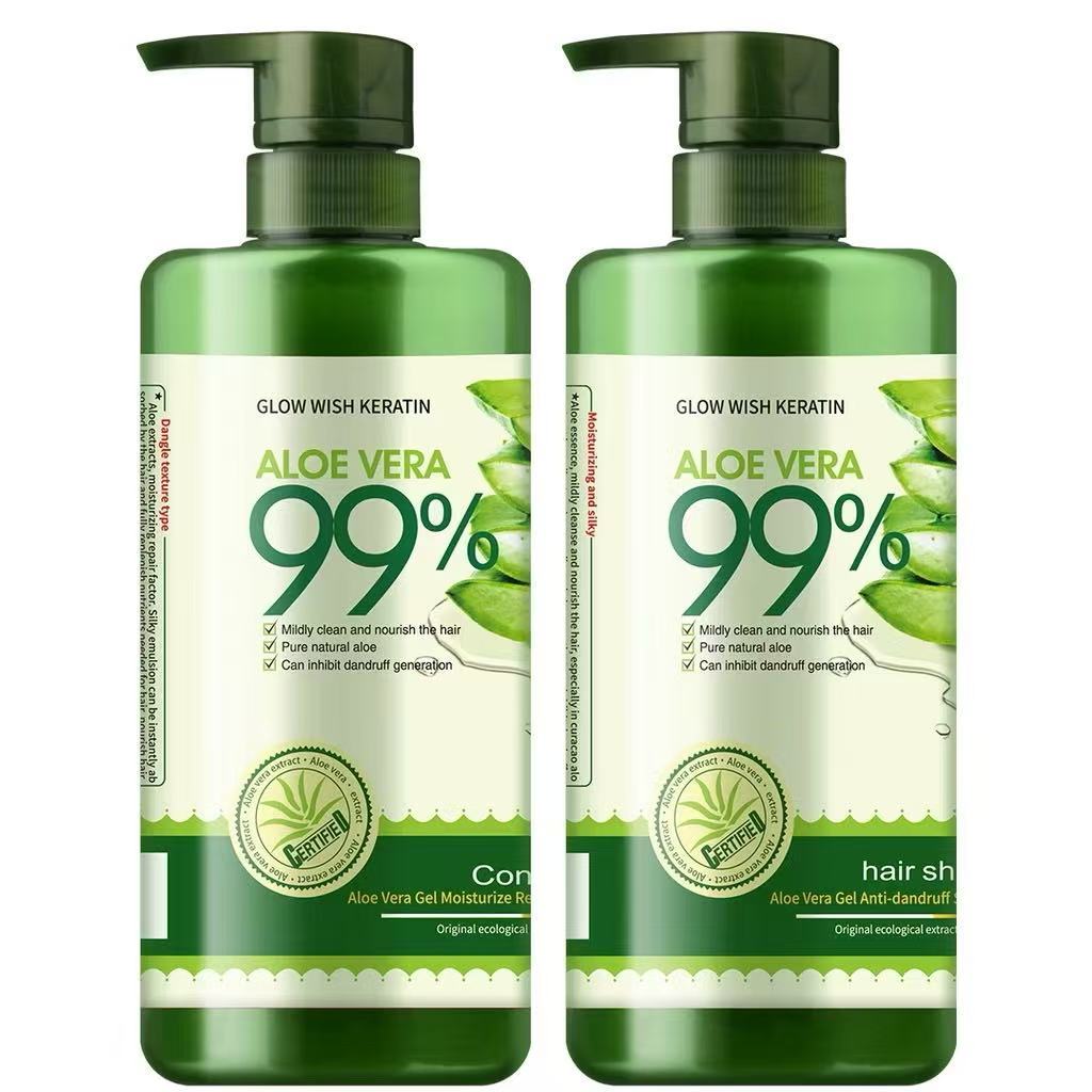 2PCS Original 99% Aloe Vera Hair Shampoo 800ml & Aloe Vera Hair Conditioner 800ml Haircare ...