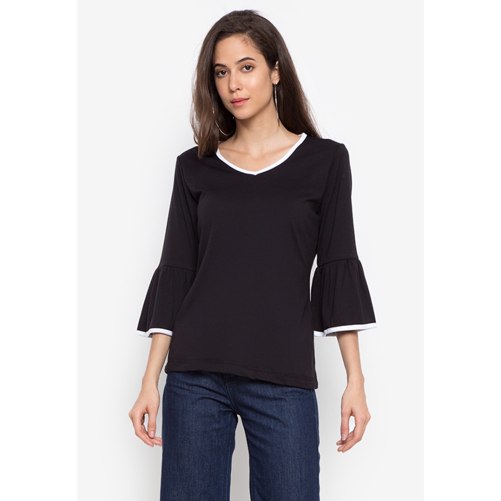 moondaze Bell Sleeves Crew Neck Top | Shopee Philippines