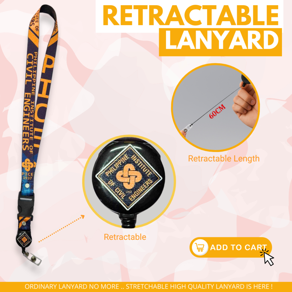 PICE Quality Retractable ID Holder Stretchable Pull-Out Lanyard ...