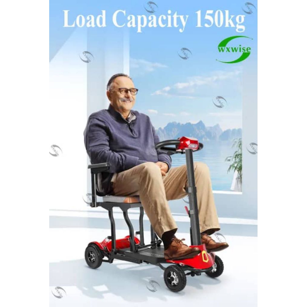 Mobility 4 wheels pwd senior portable scooter aluminum foldable lithium ...