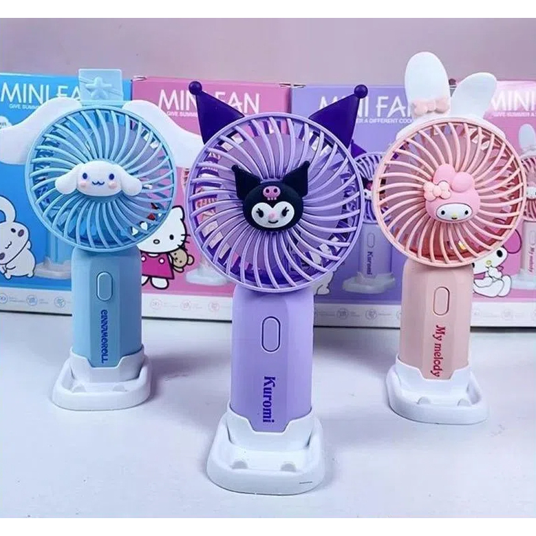 Sanrio USB Charging Fan Cute Mini Kuromi Melody Cinnamoroll Fan ...