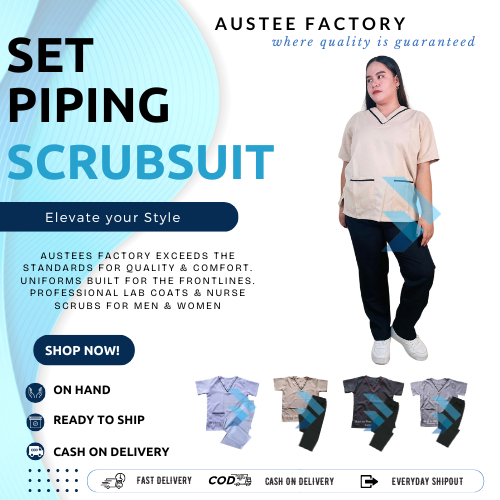 1Austee Medical Uniform Unisex Scrubsuit Piping Design Overseas ...