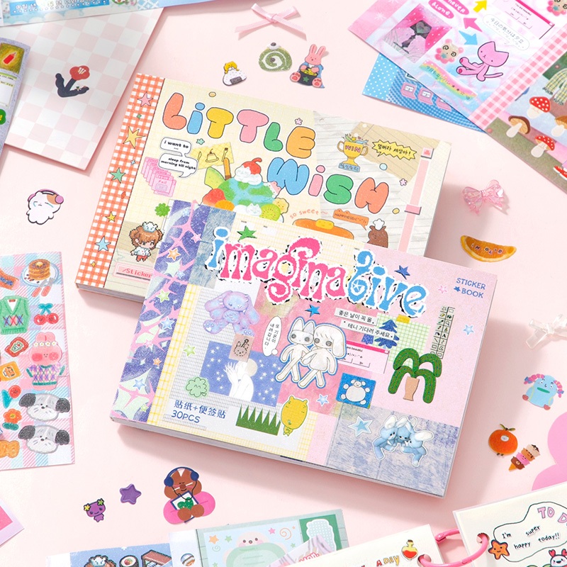 Double-spelling sticker book new high-value ins style cute handbook ...